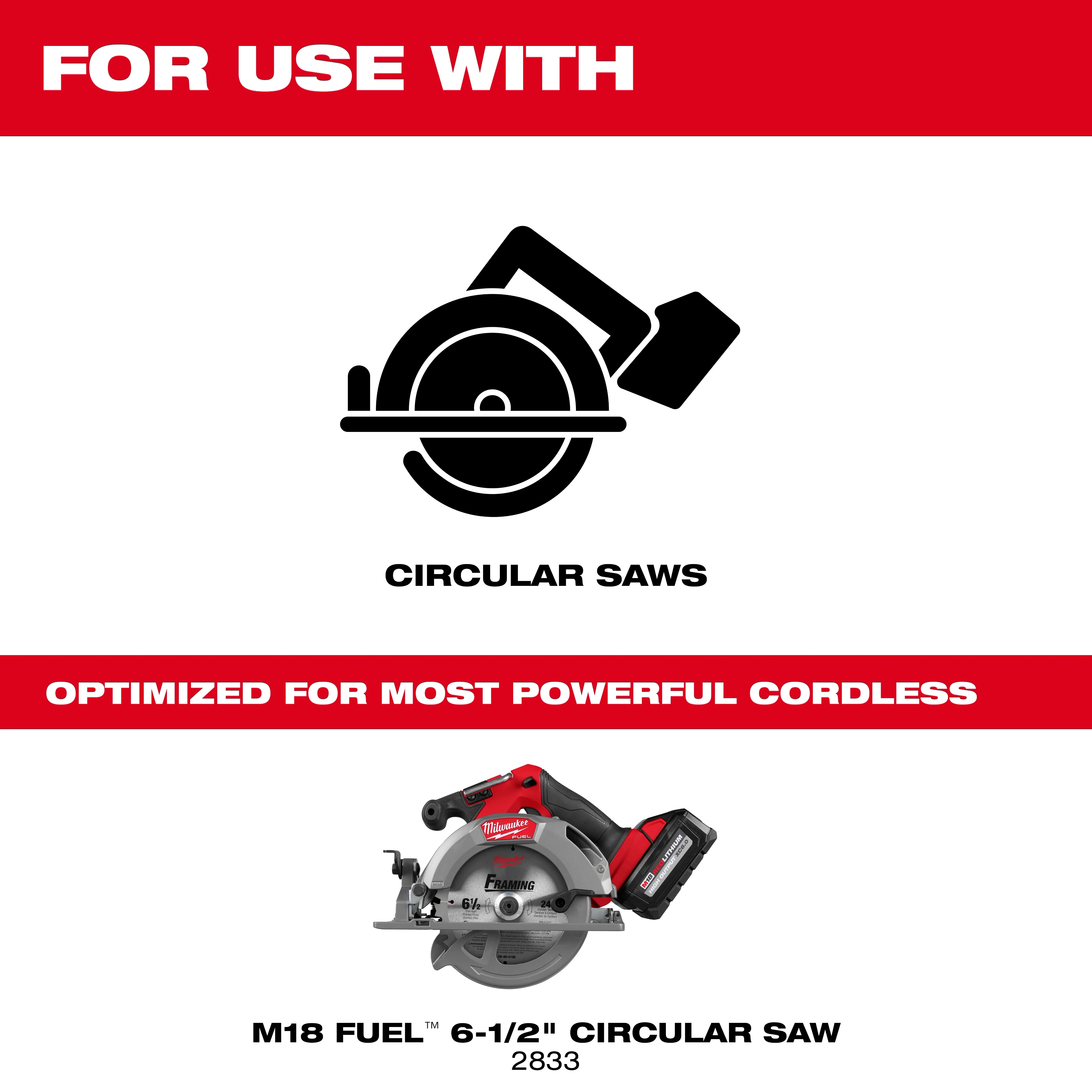 6-1/2” 24T Framing Blade 2-Pack | Milwaukee Tool