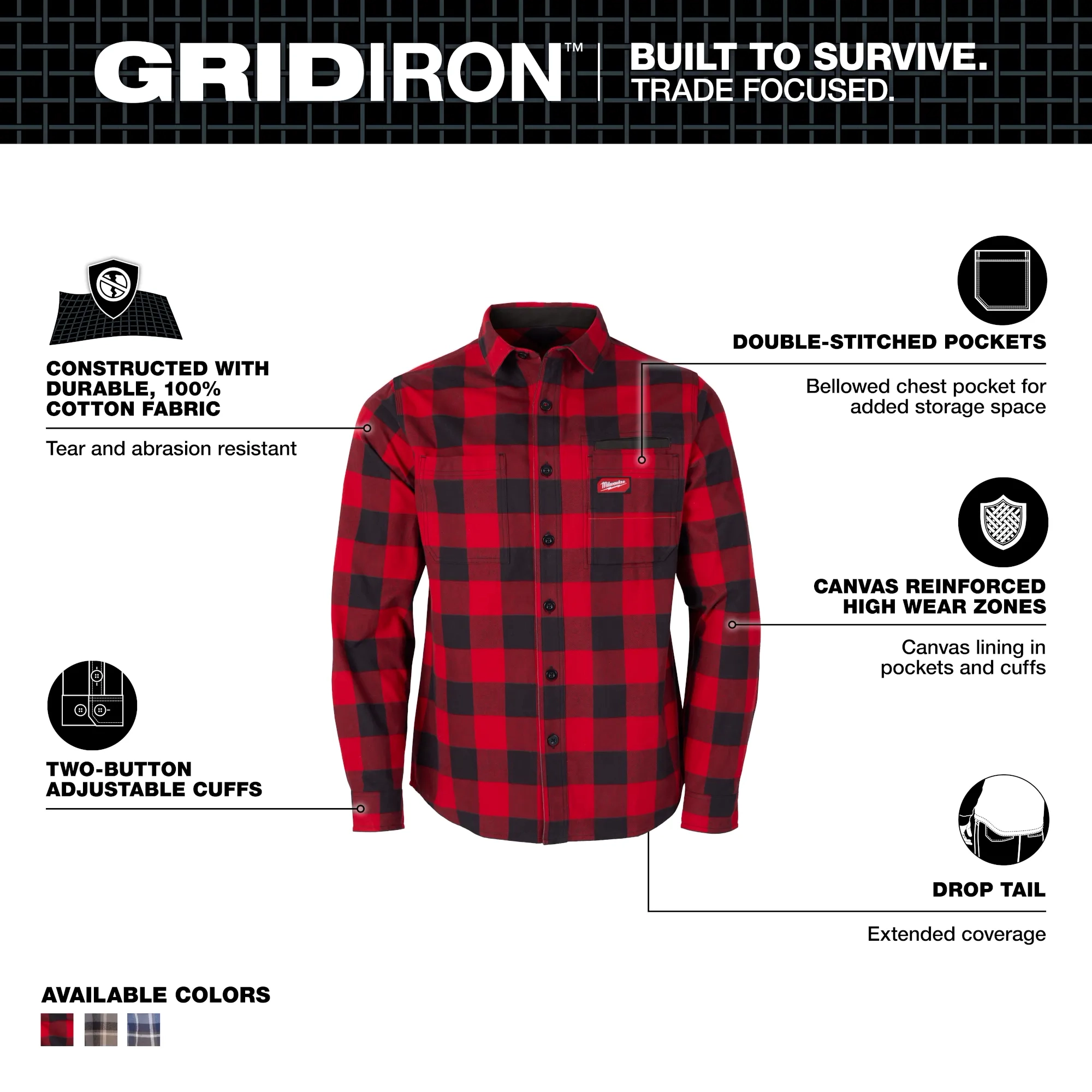 GRIDIRON™ Flannel Work Shirt | Milwaukee Tool
