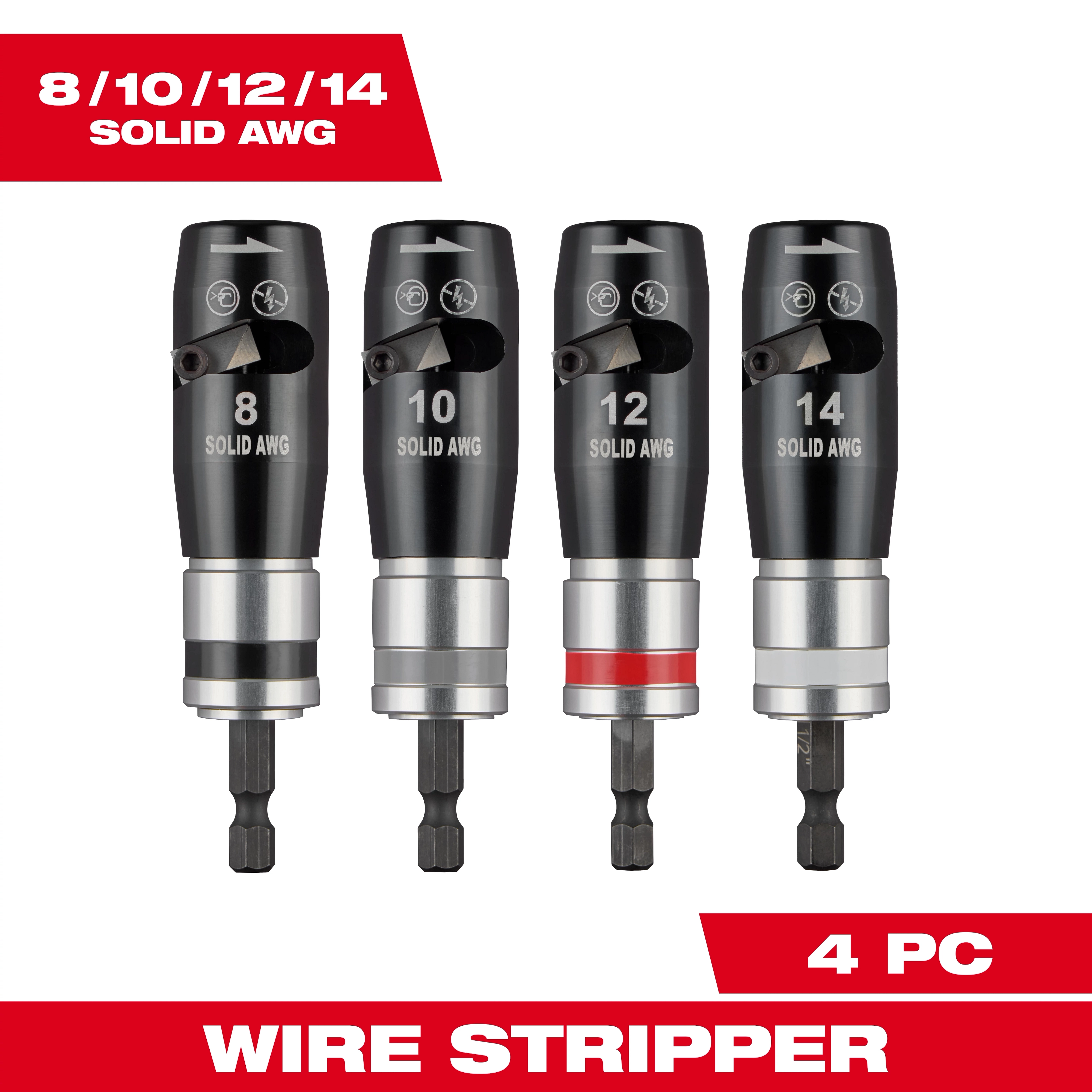 4PC Solid Wire Stripper Set | Milwaukee Tool