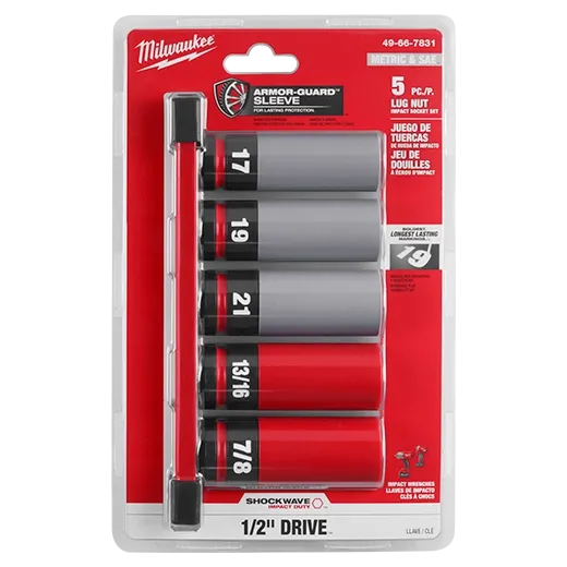 (5PC) SHOCKWAVE Impact Duty™ 1/2 Drive SAE & Metric Lug Nut Wheel ...