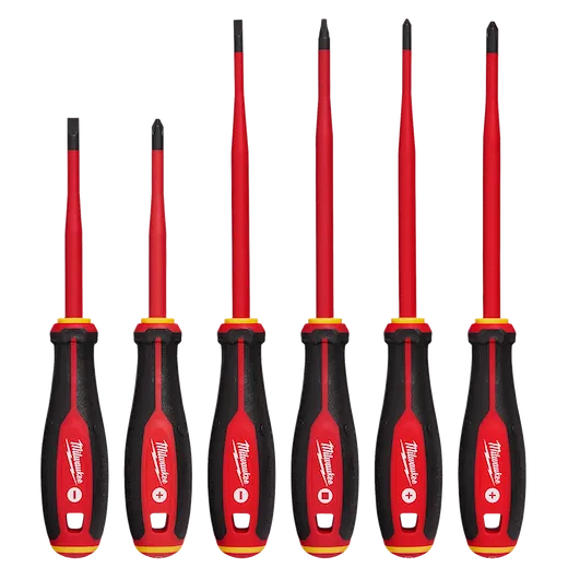 (6PC) 1000V Insulated Slim Tip Screwdriver Set | Milwaukee Tool