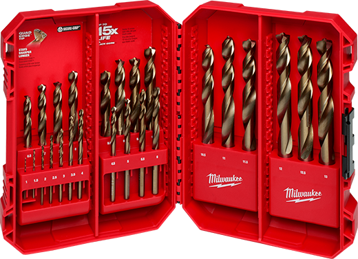 Jeu de mèches au cobalt métrique RED HELIXMC - 25 morceaux | Milwaukee Tool